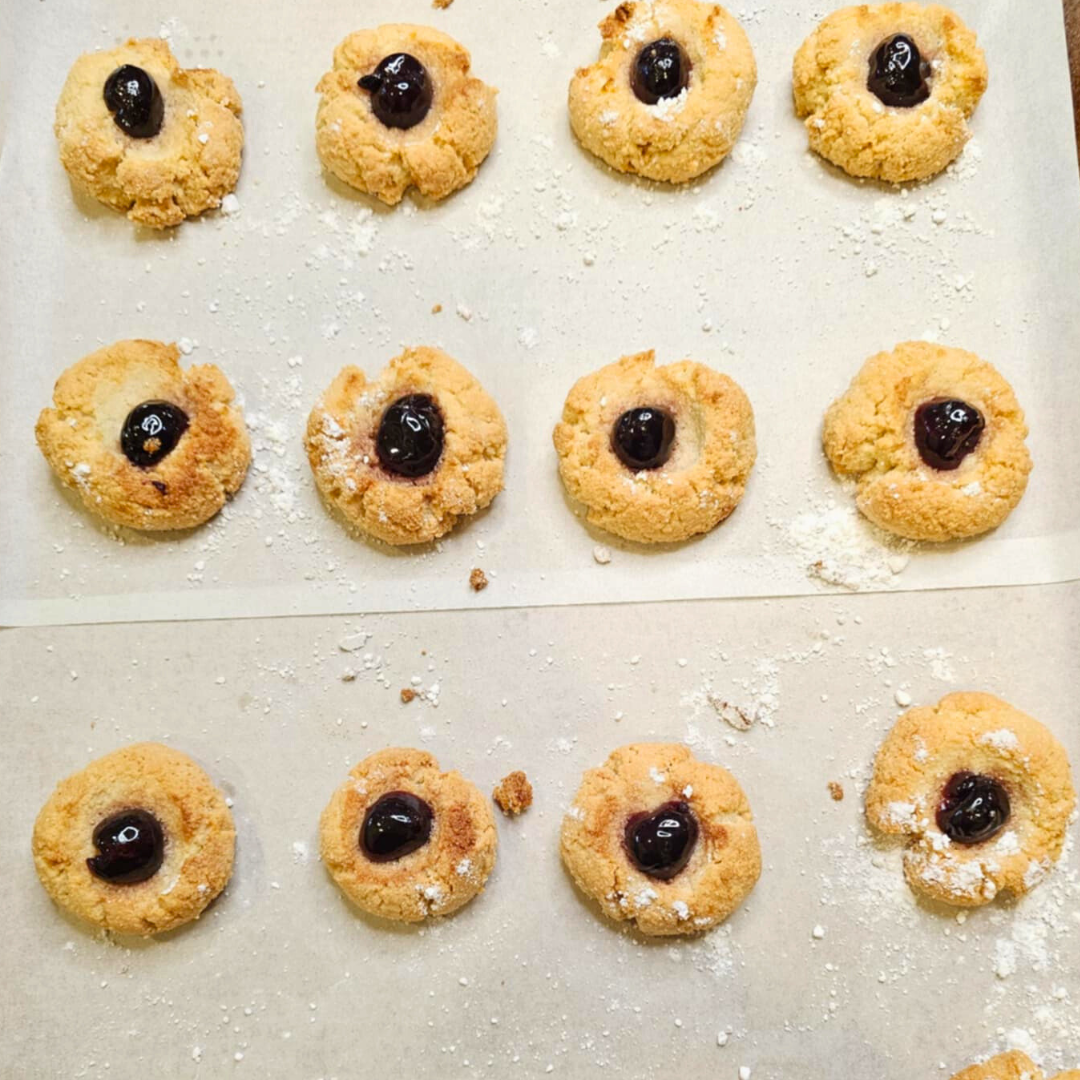 Almond Cherry Filled Amaretti Cookies